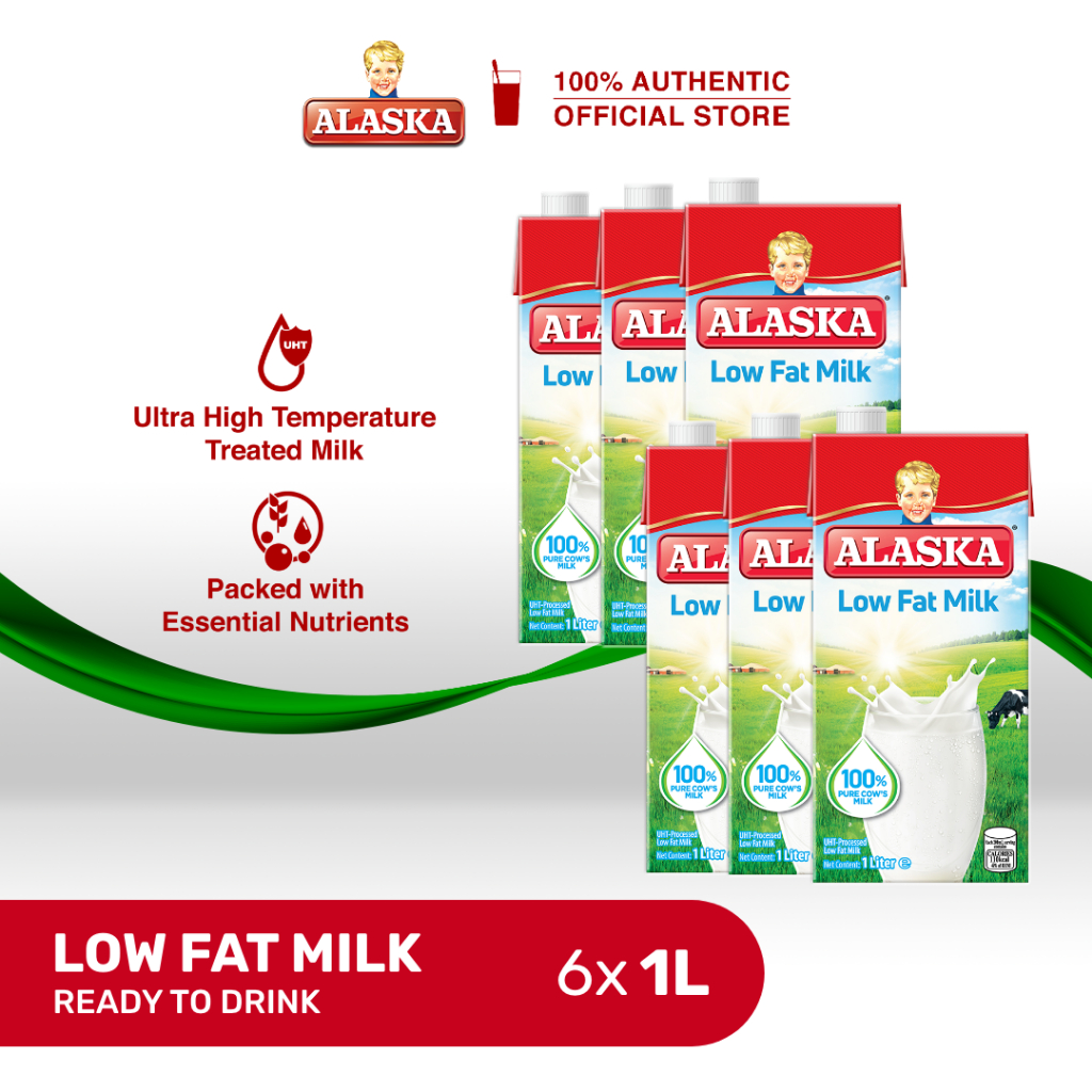 Alaska Low Fat Milk 1L | Set of 6 | Shopee Philippines