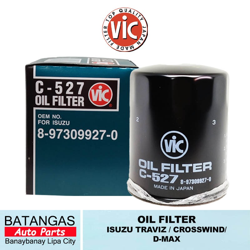 VIC OIL FILTER ISUZU TRAVIZ / CROSSWIND D-MAX C-527 8-97309927-0 ...