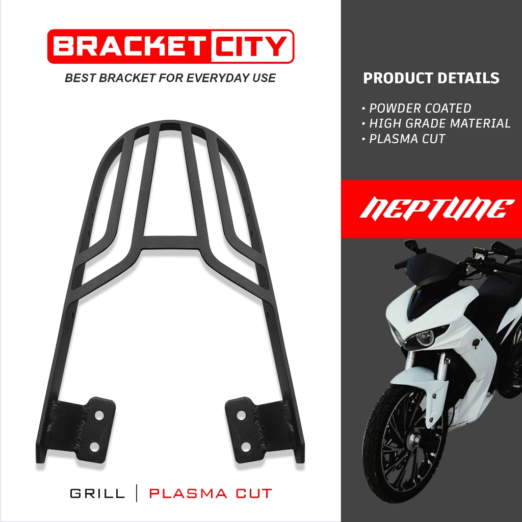 RUSI NEPTUNE 125 / TOPBOX BRACKET / BLACK POWDER COATED / HEAVY DUTY ...