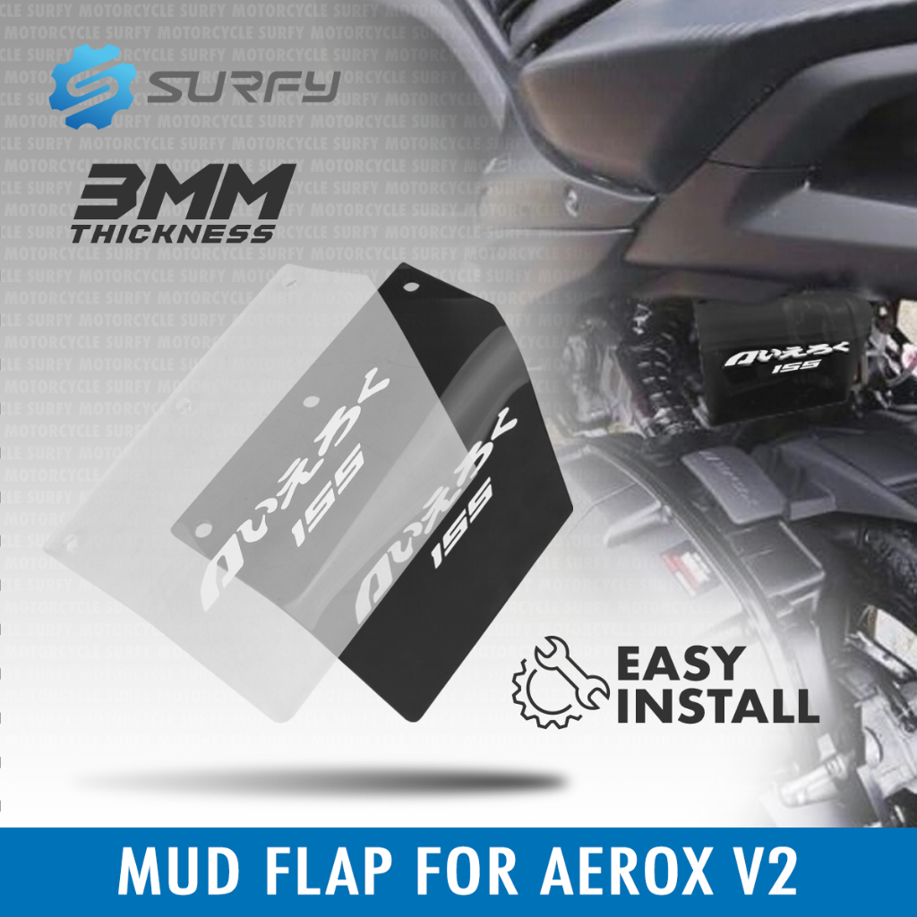 YAMAHA Aerox V1 V2 Mud Flap Acrylic Japanese Font Design 3mm Heavy Duty ...