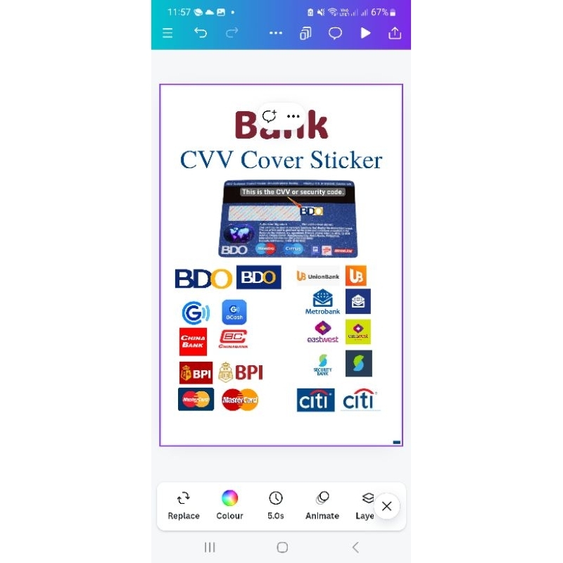 CVV Cover Sticker (any Bank design) | Shopee Philippines