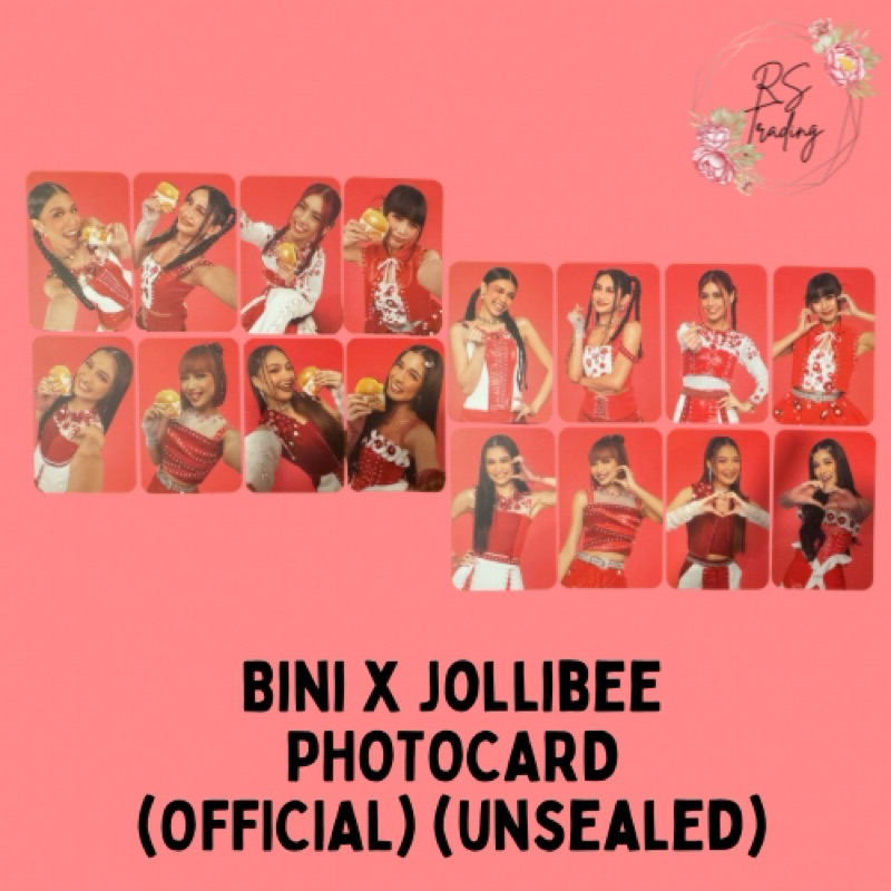 !ONSALE! (UNSEALED) OFFICIAL JOLLIBEE X BINI PHOTOCARD | Shopee Philippines