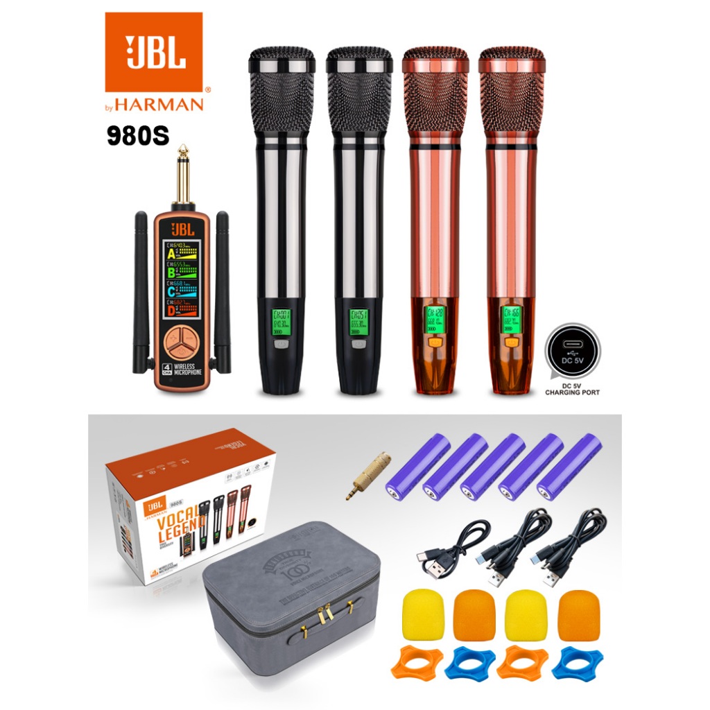 NEWEST JBL 4 Channel Party Box Wireless Microphone With HQ Pro Sound ...