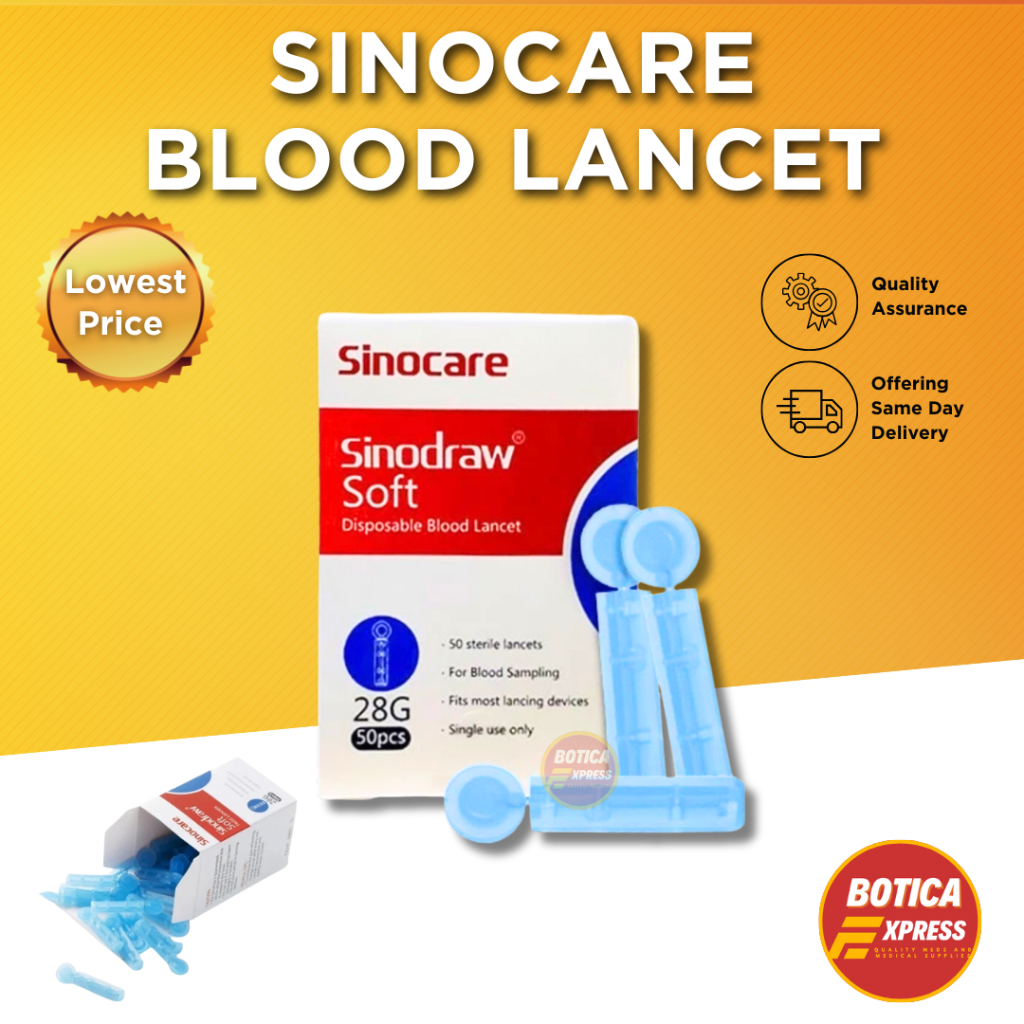 Sinocare 28G Soft Twists Lancets (BOX of 50) | Shopee Philippines