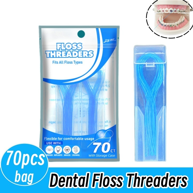 210pcs Dental Floss Threader for Bridge, Braces Personal Oral Care ...