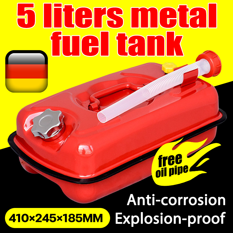5L Horizontal Gasoline Tank Spare Iron fuel Tank Explosion-Proof Anti ...