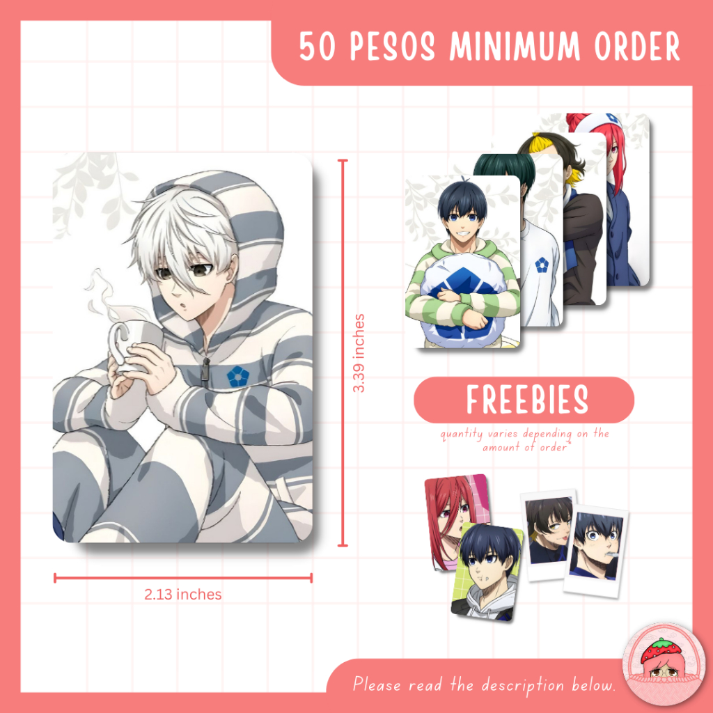 BLUE LOCK COZY PAJAMAS ANIME PC PHOTOCARD UNOFFICIAL FANMADE PRINT LOMO ...