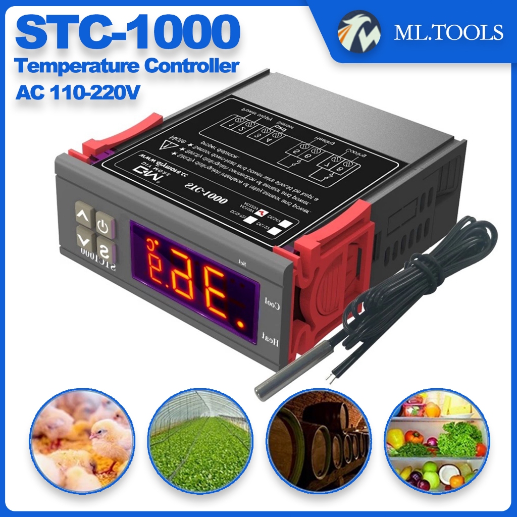 220V digital STC-1000 voltage thermostat constant temperature sensor ...