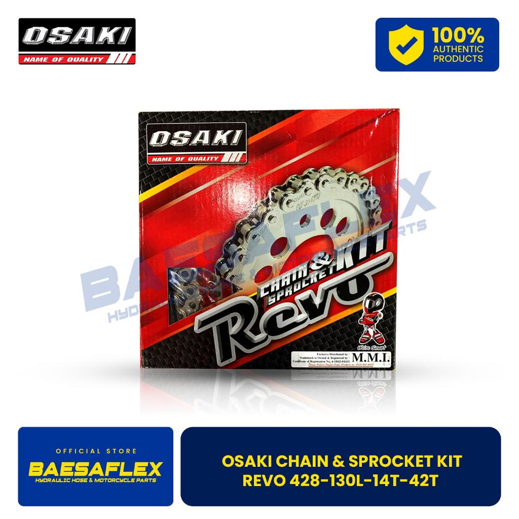 OSAKI CHAIN & SPROCKET KIT, CHAIN SET REVO 428-130l-14t-42t (sniper 150 ...