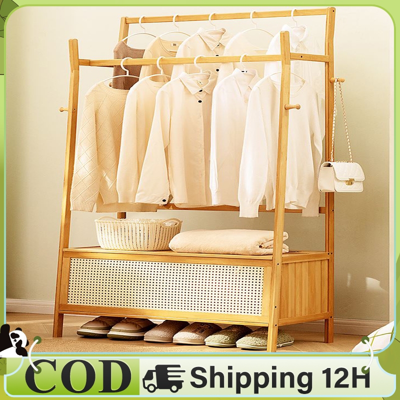 WoodLand Clothes Drying Rack Branches 80/90CM 2 Pole Clothes Rack Space ...