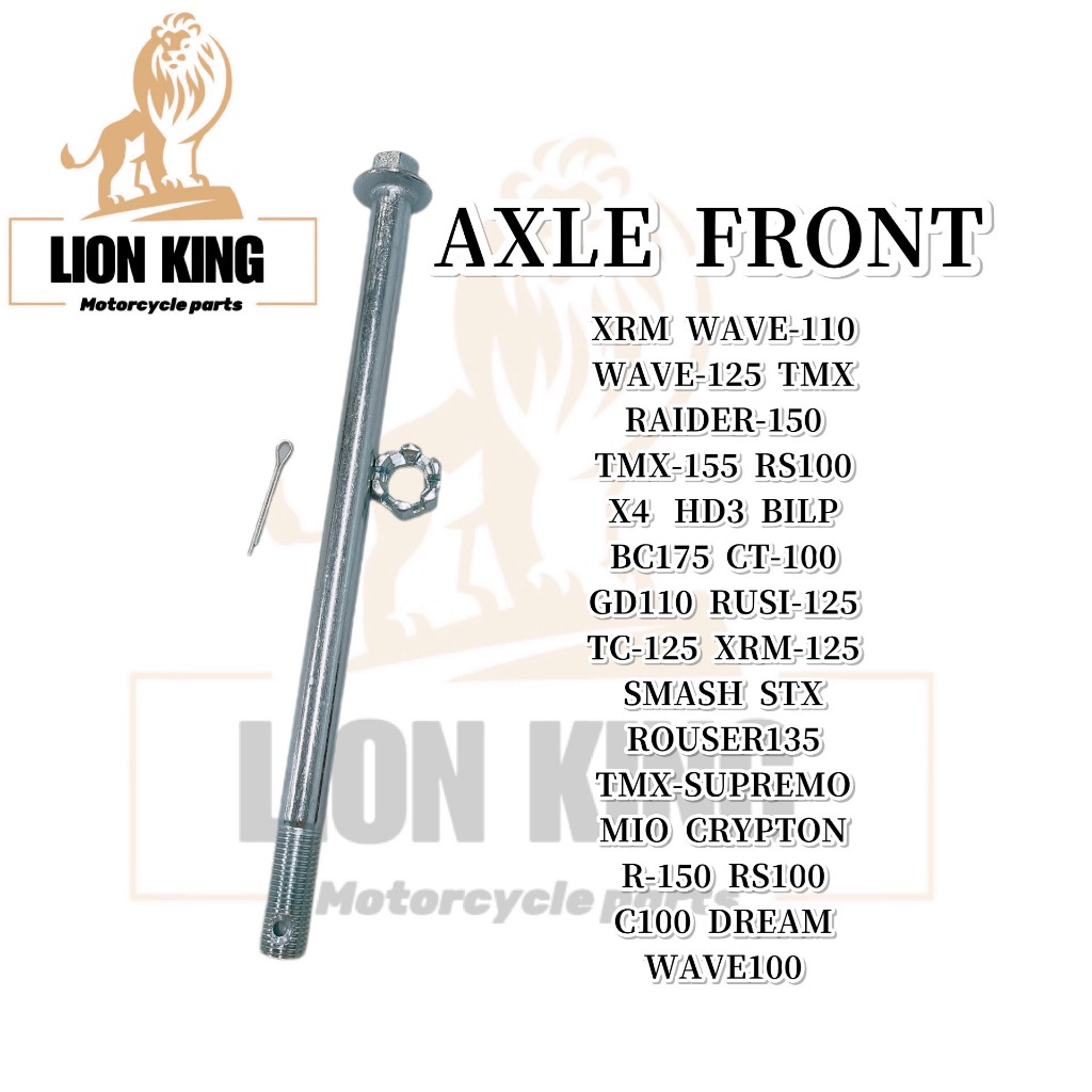 MOTORCYCLE PARTS AXLE FRONT XRM/WAVE110/SMASH/ MIO/CRYPTON/C100/DREAM ...