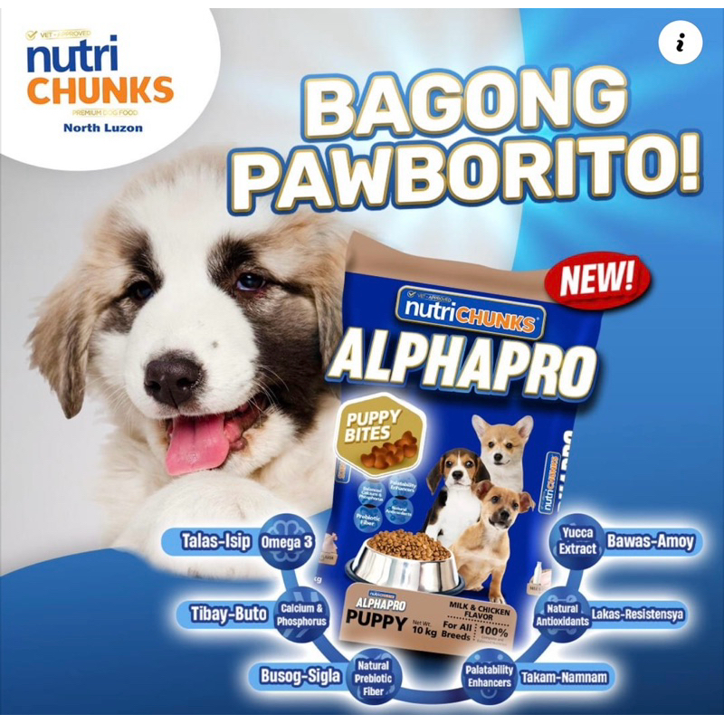 NEW PRODUCT NutriChunks PUPPY AlphaPro Puppies Pawborito Dog Food for ...