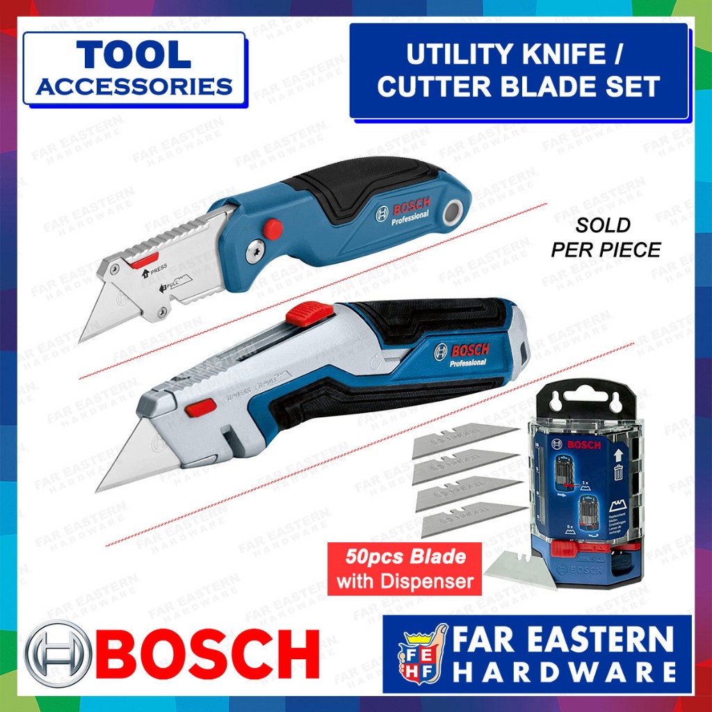 BOSCH Utility Knife Cutter | Blade Set 62 x 19mm w/ Dispenser #V3J ...