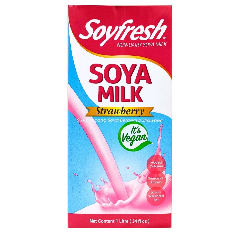 SoyFresh Non Dairy Soya Milk Strawberry 1Liter | Shopee Philippines