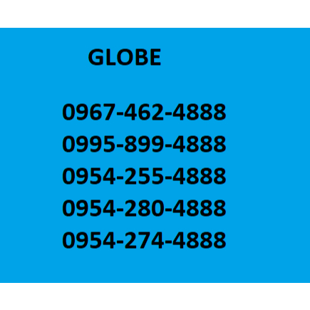 4D GLOBE SPECIAL NUMBER VANITY SIMCARD 888/888X/9999/999X | Shopee ...