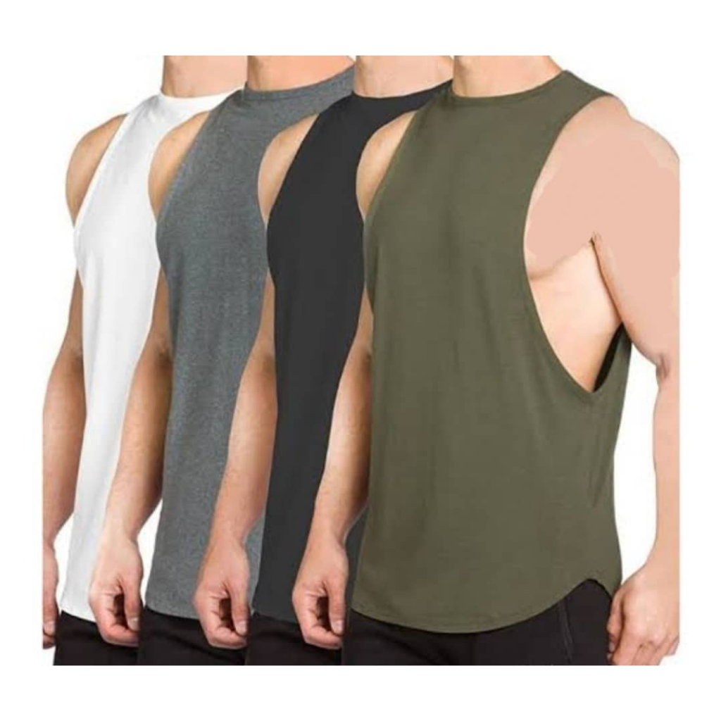 Muscle Tee Sando for Men Plain Sleeveless Tank Top Gym Workout Exercise ...