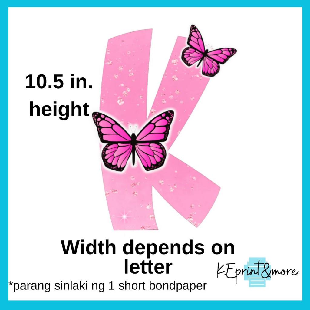 PINK BUTTERFLY THEME BIRTHDAY NAME BACKDROP (PRICE PER LETTER) | Shopee ...