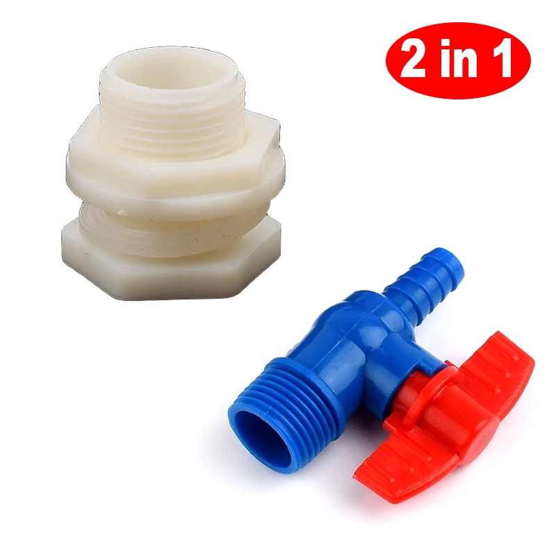 1/2"- 6/8/10mm Tank Joints Aquarium Outlet Bucket Connector Fittings ...