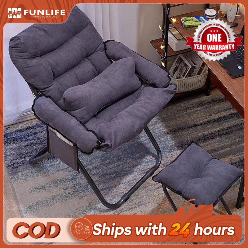 200KG Load-bearing Folding Reclining Chair With Cushion Foam Foldable ...