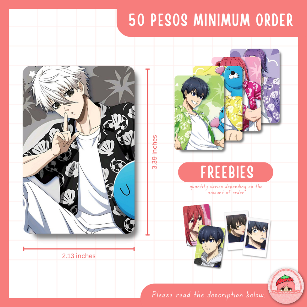 BLUE LOCK SEASHELLS ANIME PC PHOTOCARD UNOFFICIAL FANMADE PRINT LOMO ...