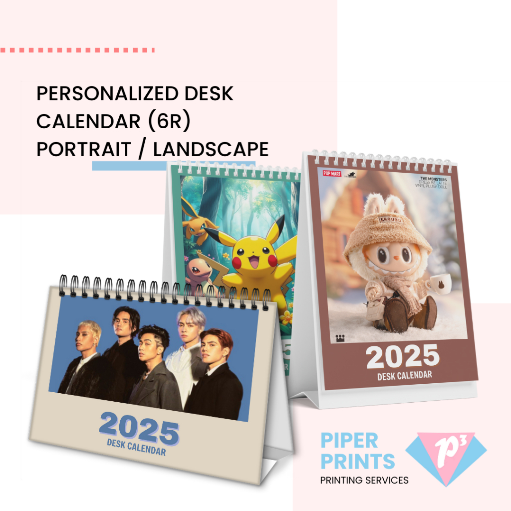 2025 / 2026 Personalized Desk Calendar (6R) - Landscape or Portrait ...