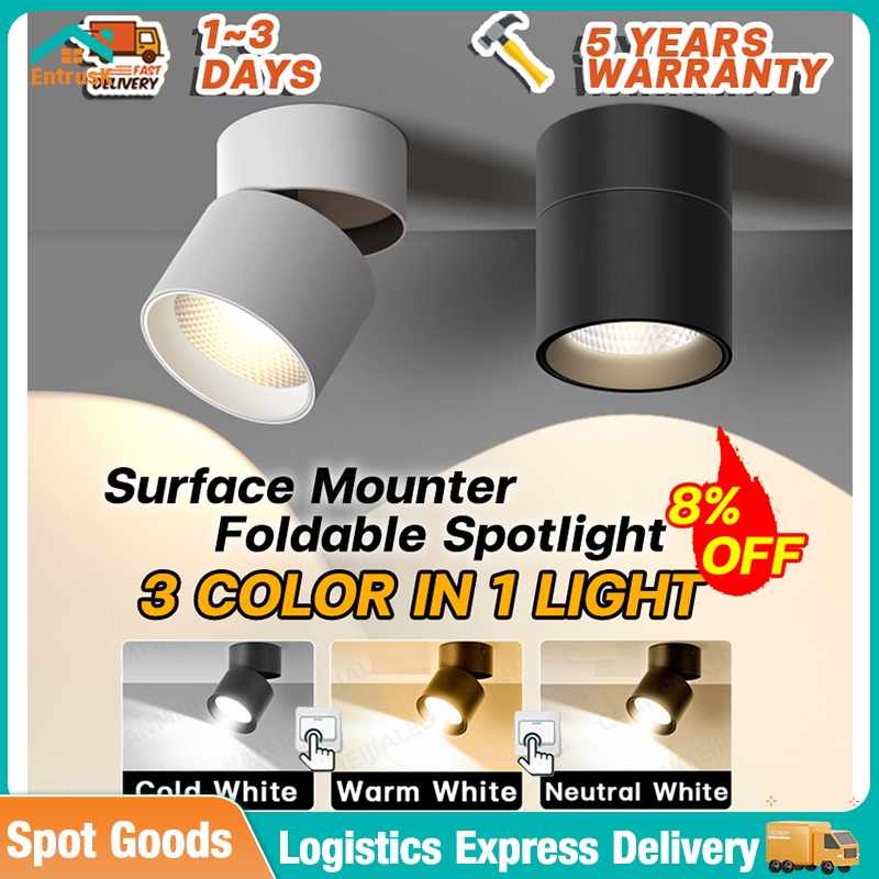 Foldable Downlight 3Colors Pin Light Ceiling Lamp Surface Mounted ...