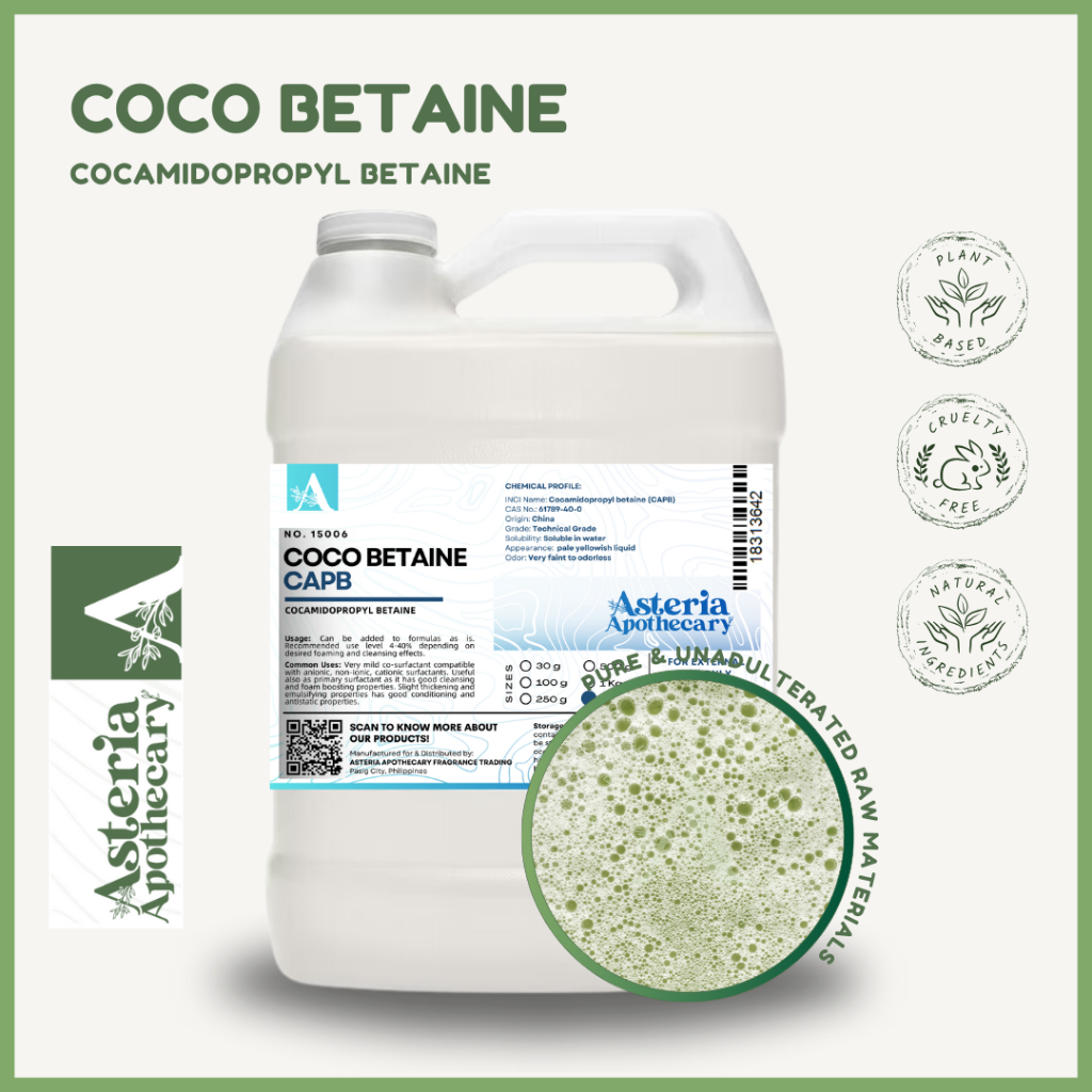 Coco Betaine | Cocoamidopropyl Betaine (CAPB) 4Kg - Asteria Apothecary ...