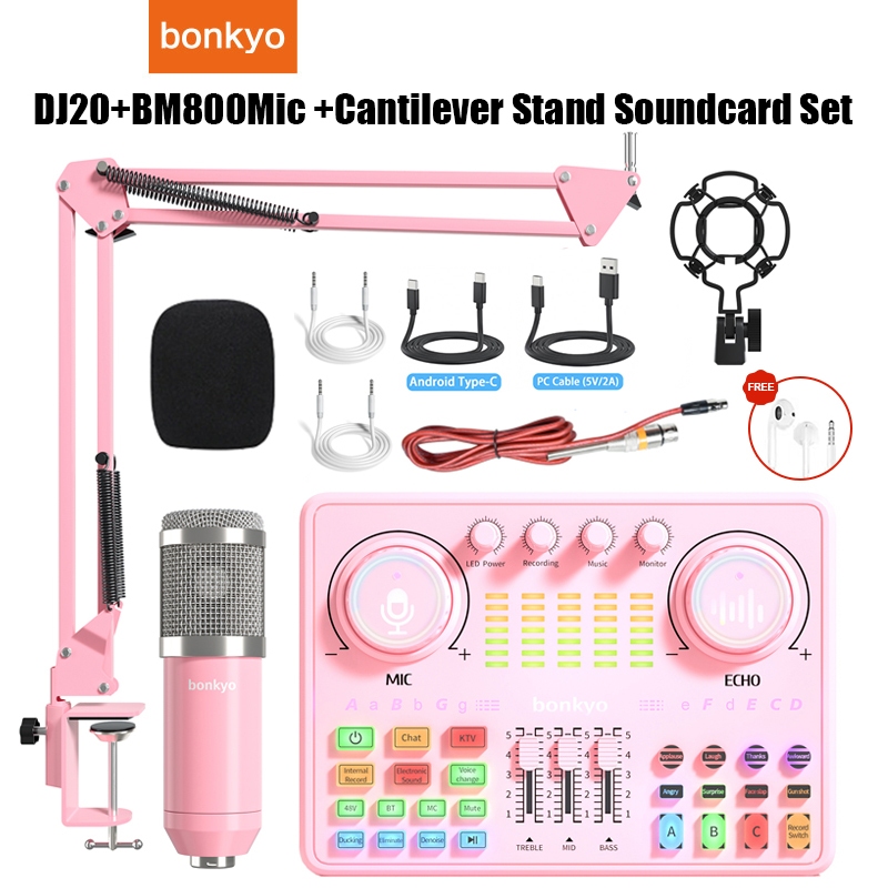bonkyo DJ20 Pink Soundcard48V live to create professional effects for ...
