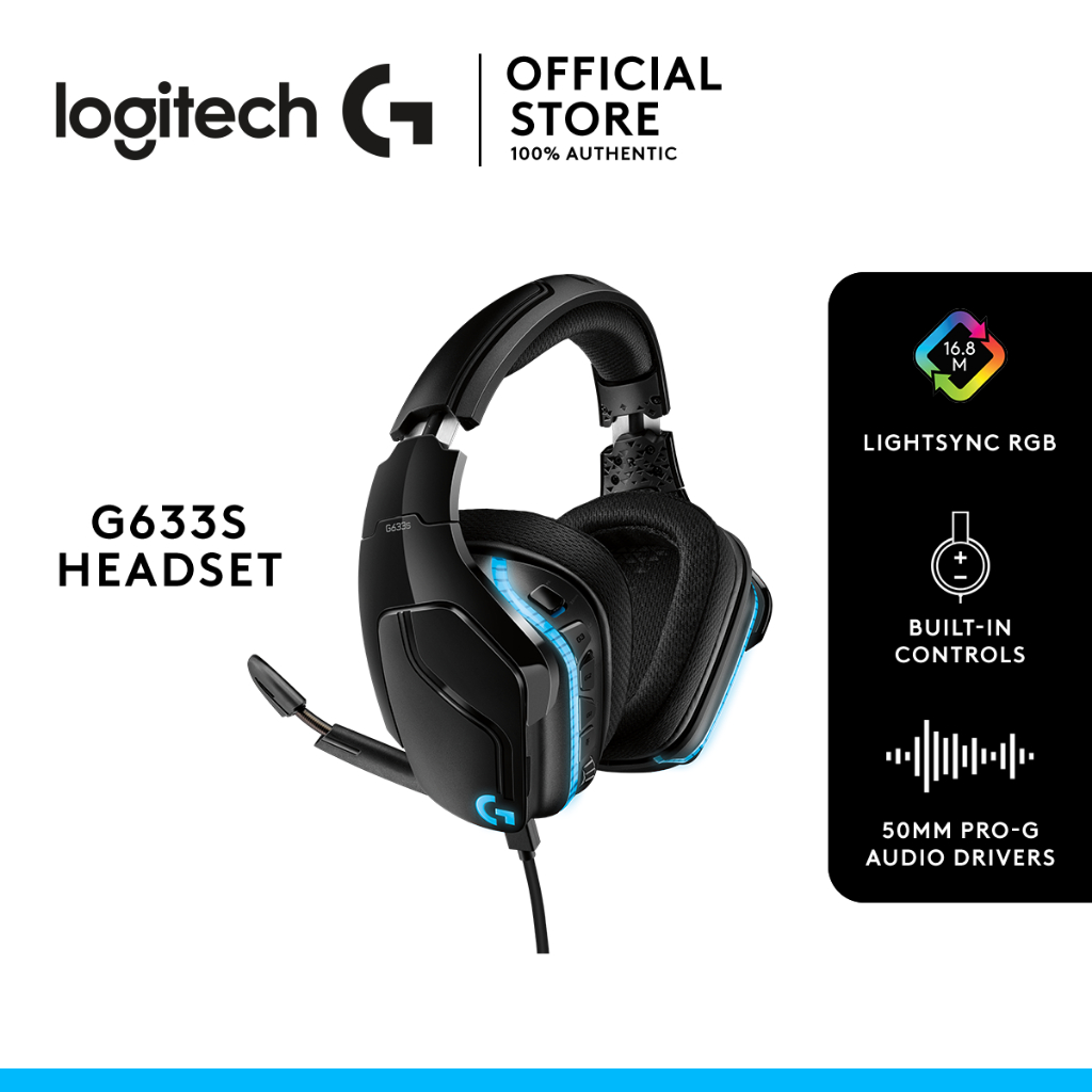 Logitech Gaming Headset G633s 7.1 Lightsync 7.1 Dolby Surround Sound for PC, Xbox One and PS4 ...