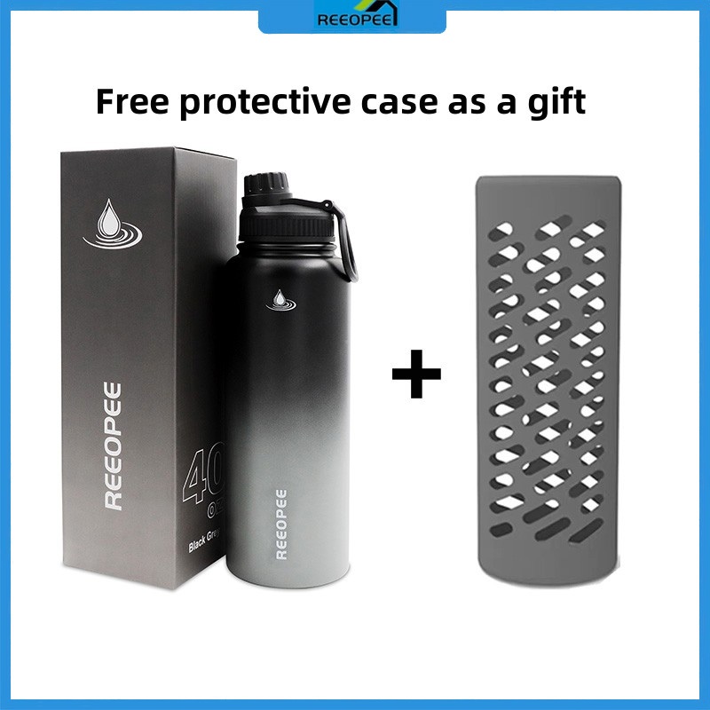 REEOPEE Hydration Flask Spout Lid Wide Mouth Vacuum Leak Proof ...