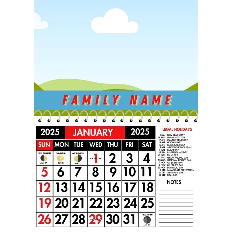 Wall Calendar 2025 Laminated Header Personalized/Customized | Shopee ...