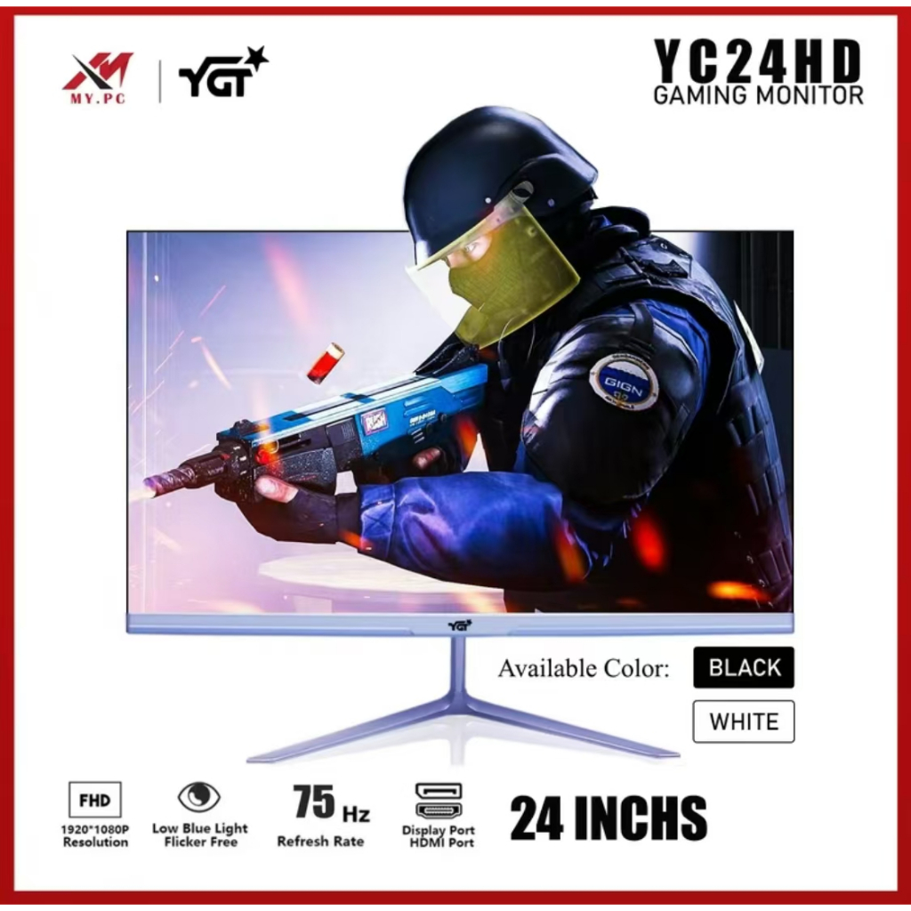 YGT YC24HD LED Black and Whiet Monitor | Shopee Philippines