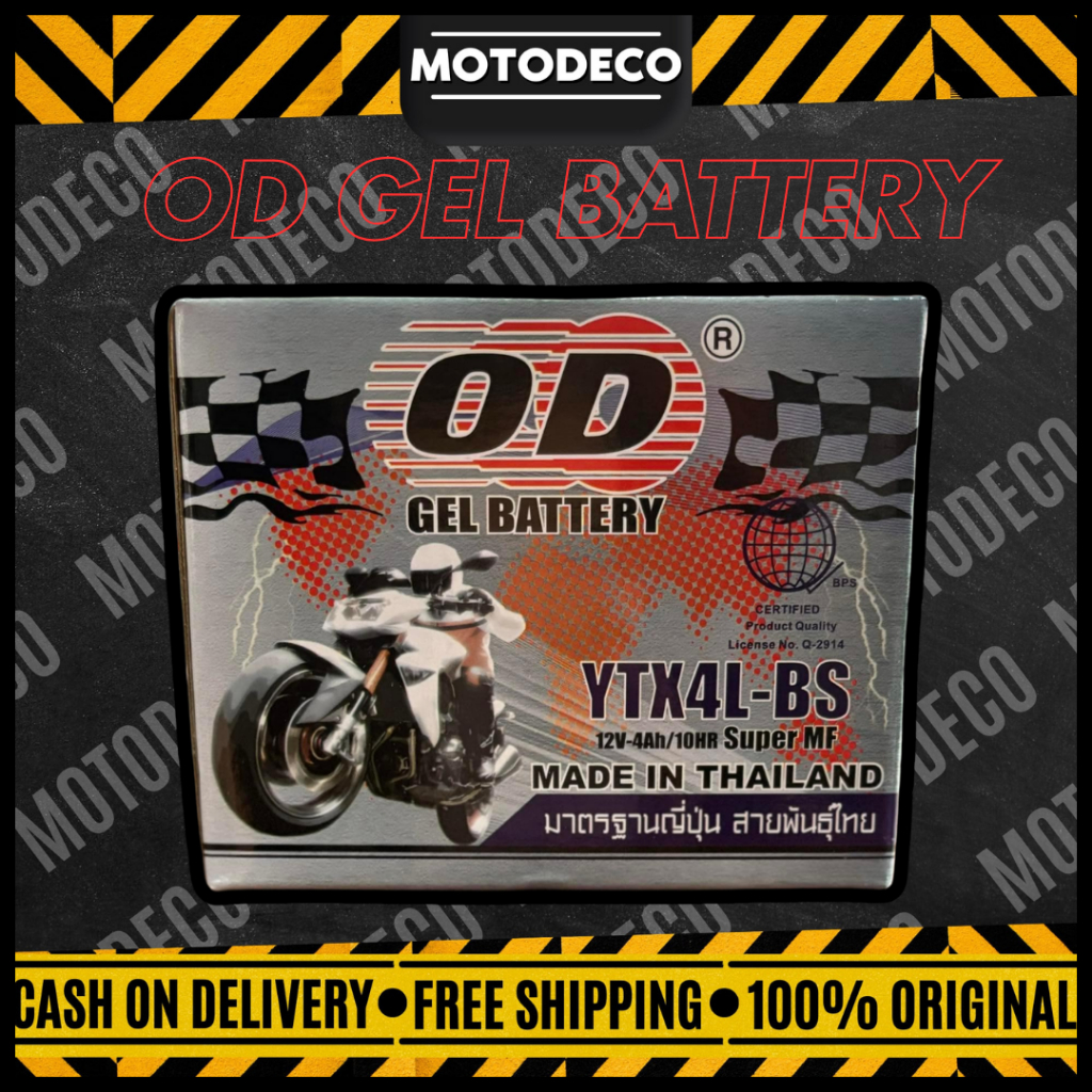 OD BATTERY GEL 4L (ytx4l -bs) | Shopee Philippines