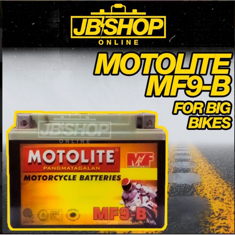 MOTOLITE MF9-B Maintenance Free Motorcycle Battery YTX9-BS MF9B YTX9 FOR BIG BIKES | Shopee ...