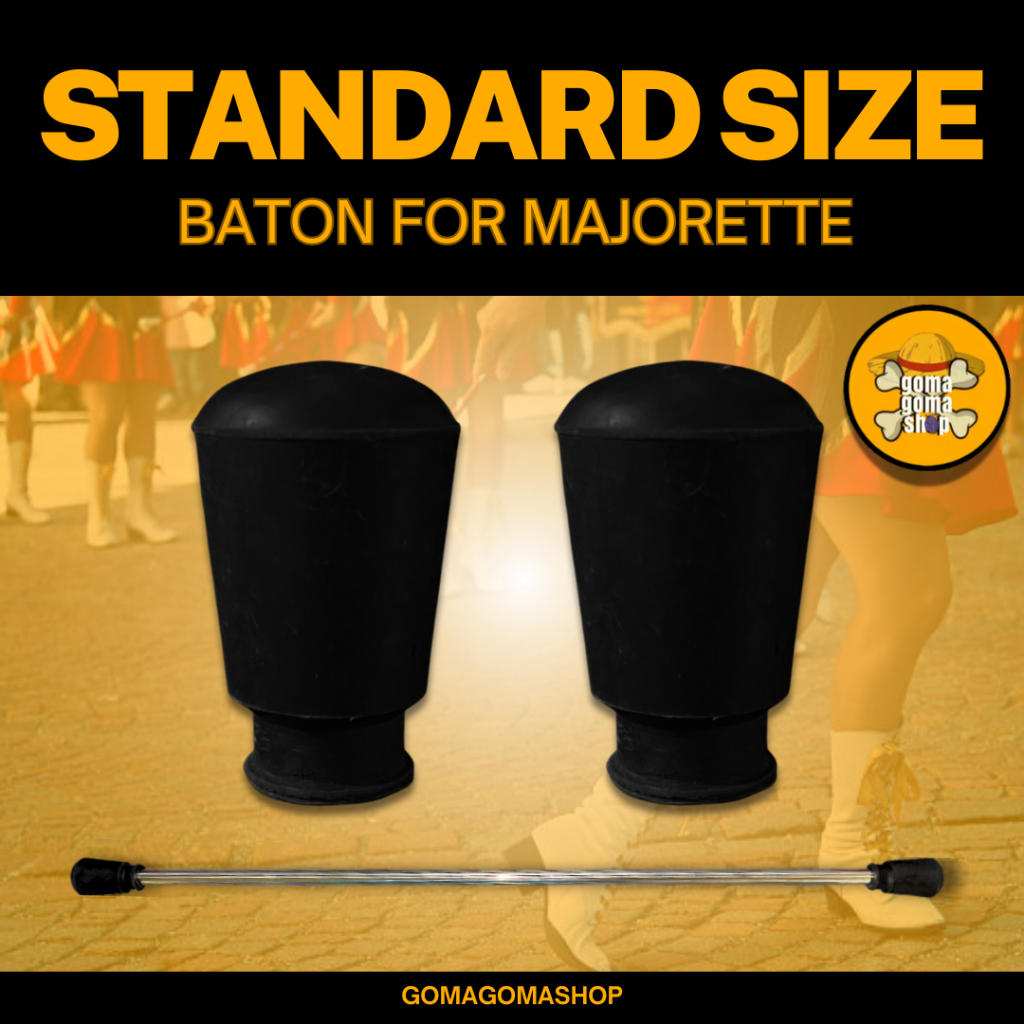 BLACK BATON MAJORETTE 1CM HOLE (USED FOR MARCH DRUMS & LYRE OUTDOOR ...