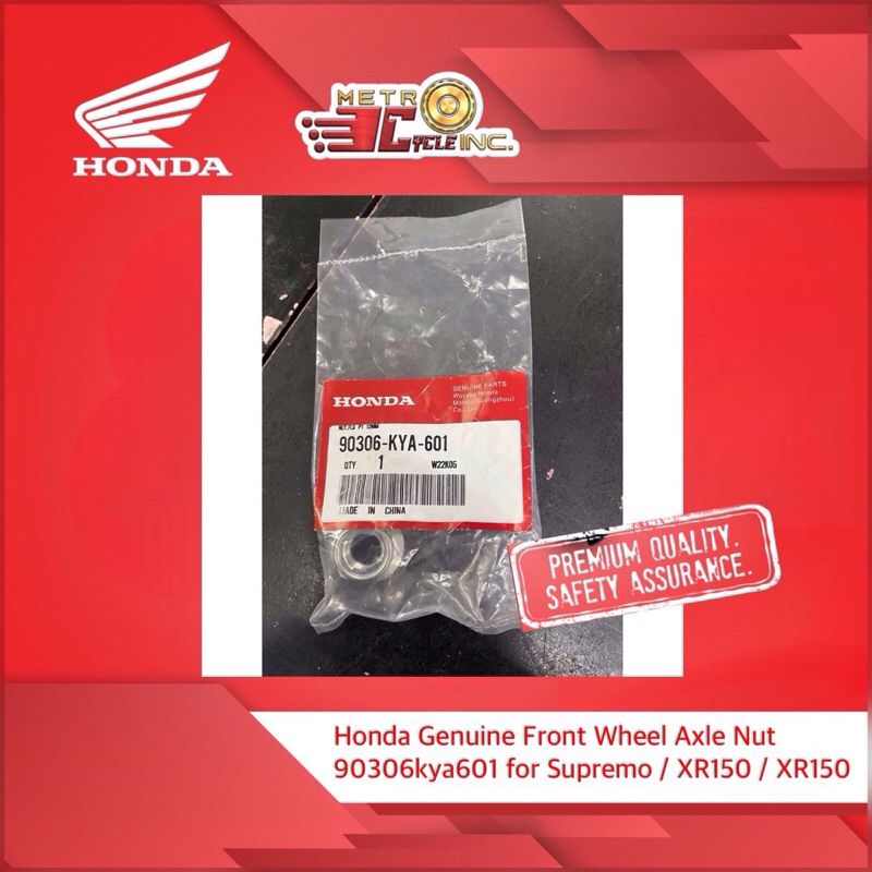 Honda Genuine Front Wheel Axle Nut 90306kya601 for Supremo / XR150 ...