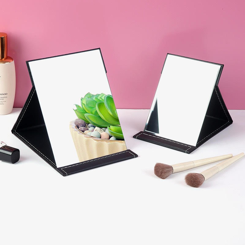 Foldable Makeup Mirror, Table stand Mirror flap Leather Cover Travel ...