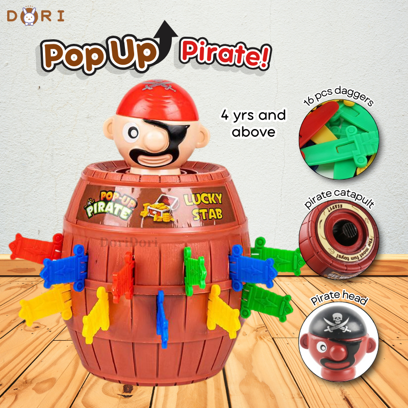 DORI Funny Pop Up Pirate Barrel Board Game Jumping Tricky Gift Toy ...