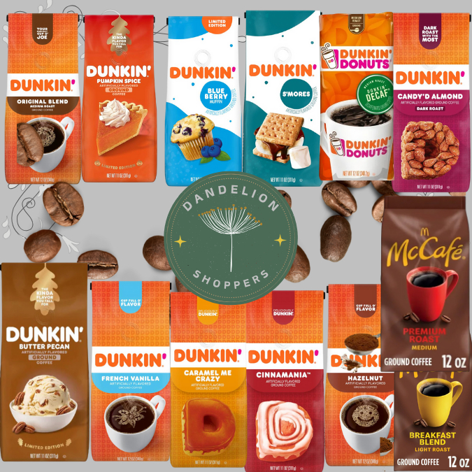 Dunkin' Coffee Grounds and Mcdonalds Coffee Grounds Different Flavors ...