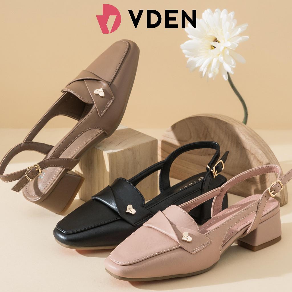 VDEN Women's Slingback Buckle Block Heel Loafers 1.4INCH/3.6CM 78-550 ...