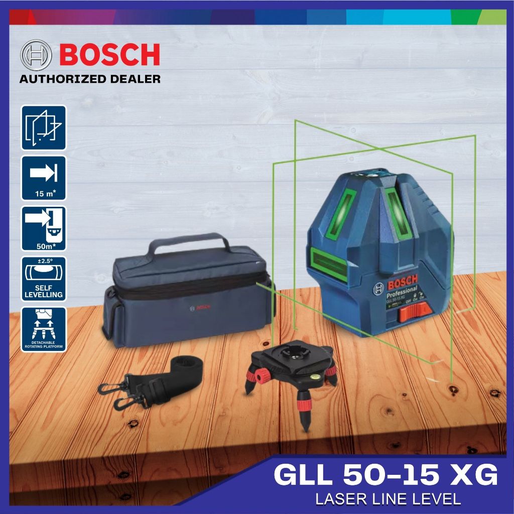 Bosch Laser Line Level GLL 50-15 XG w/ Carrying bag Range: 15 Meters ...