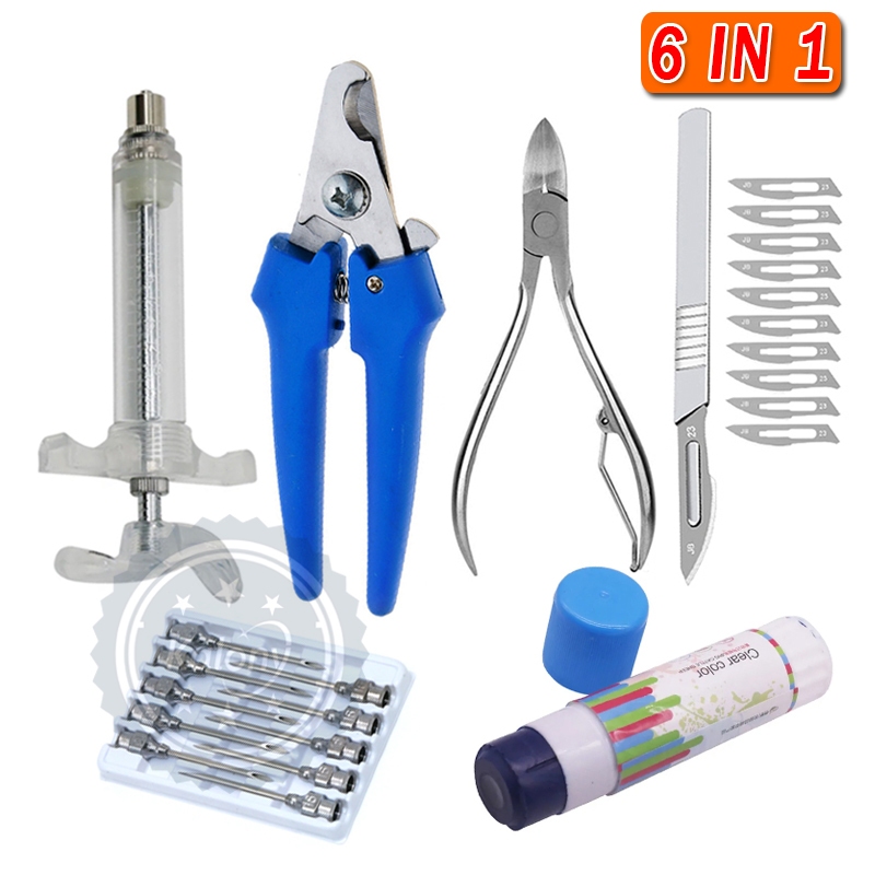 6 in 1 Piglet Tool Kit Pig Teeth cutter + Tailcutter + Castration ...