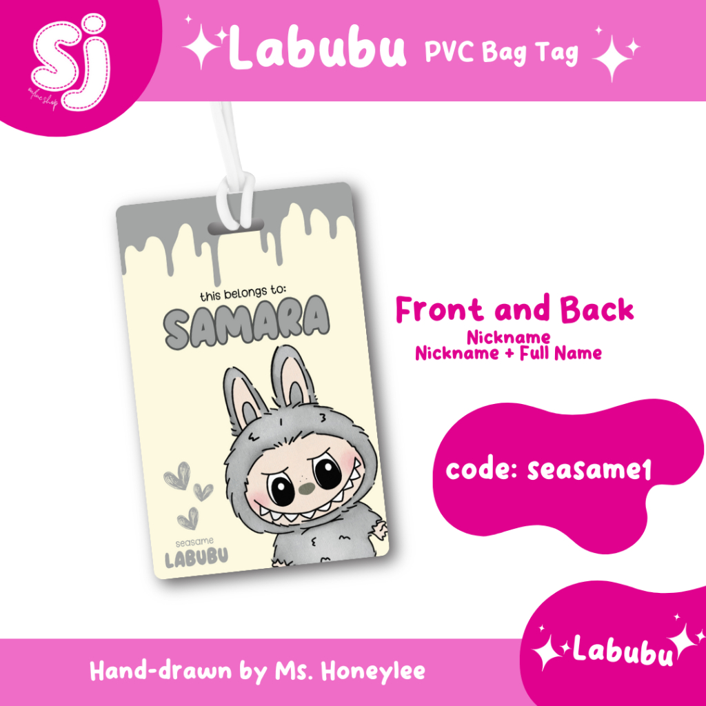 Labubu PVC Bag Tag Personalized Name| Labubu with Name | Tag | Luggage ...