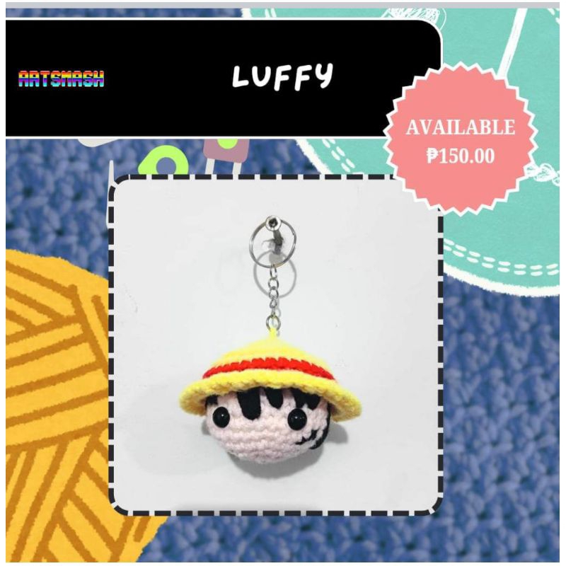 Luffy Head Keychain Crochet | Shopee Philippines