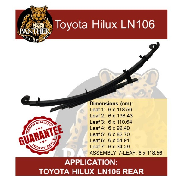 Molye / Leaf Spring for Toyota Hilux LN106 Rear (MATIBAY) | Shopee ...