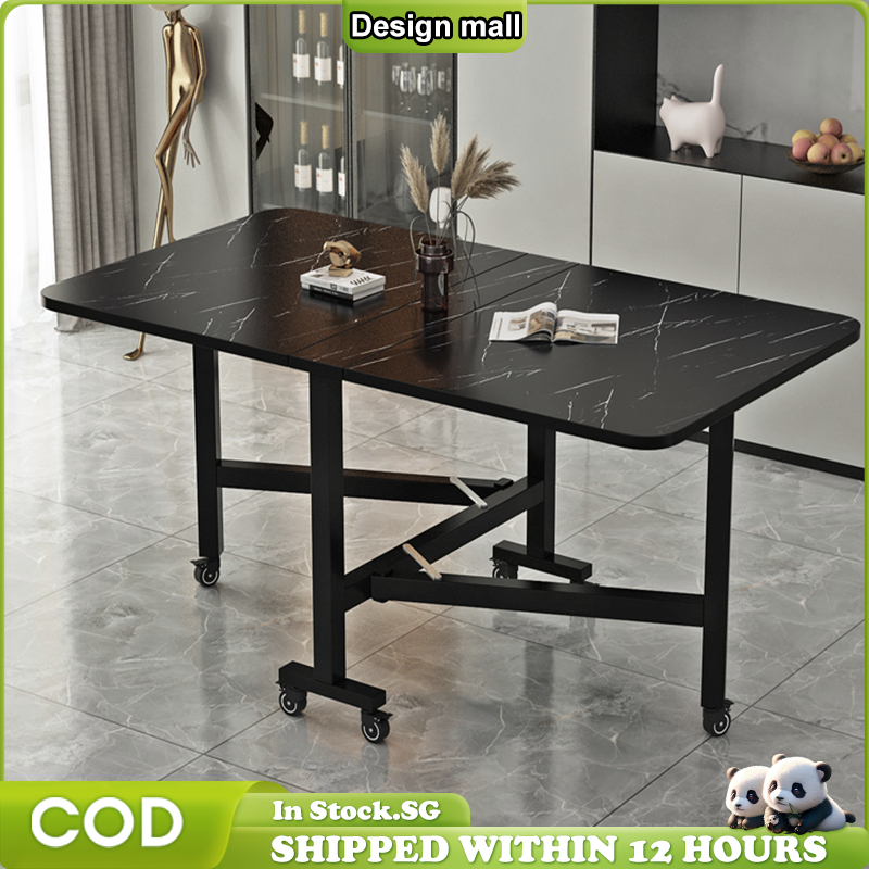Foldable Table Desk With Wheels Dining Computer Study Desk Folding ...