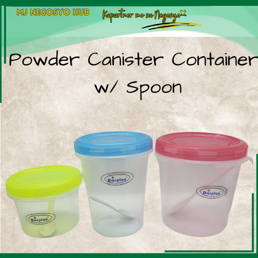 Powder Canister Container w/ Spoon Stockables for Milktea Sprinkles ...