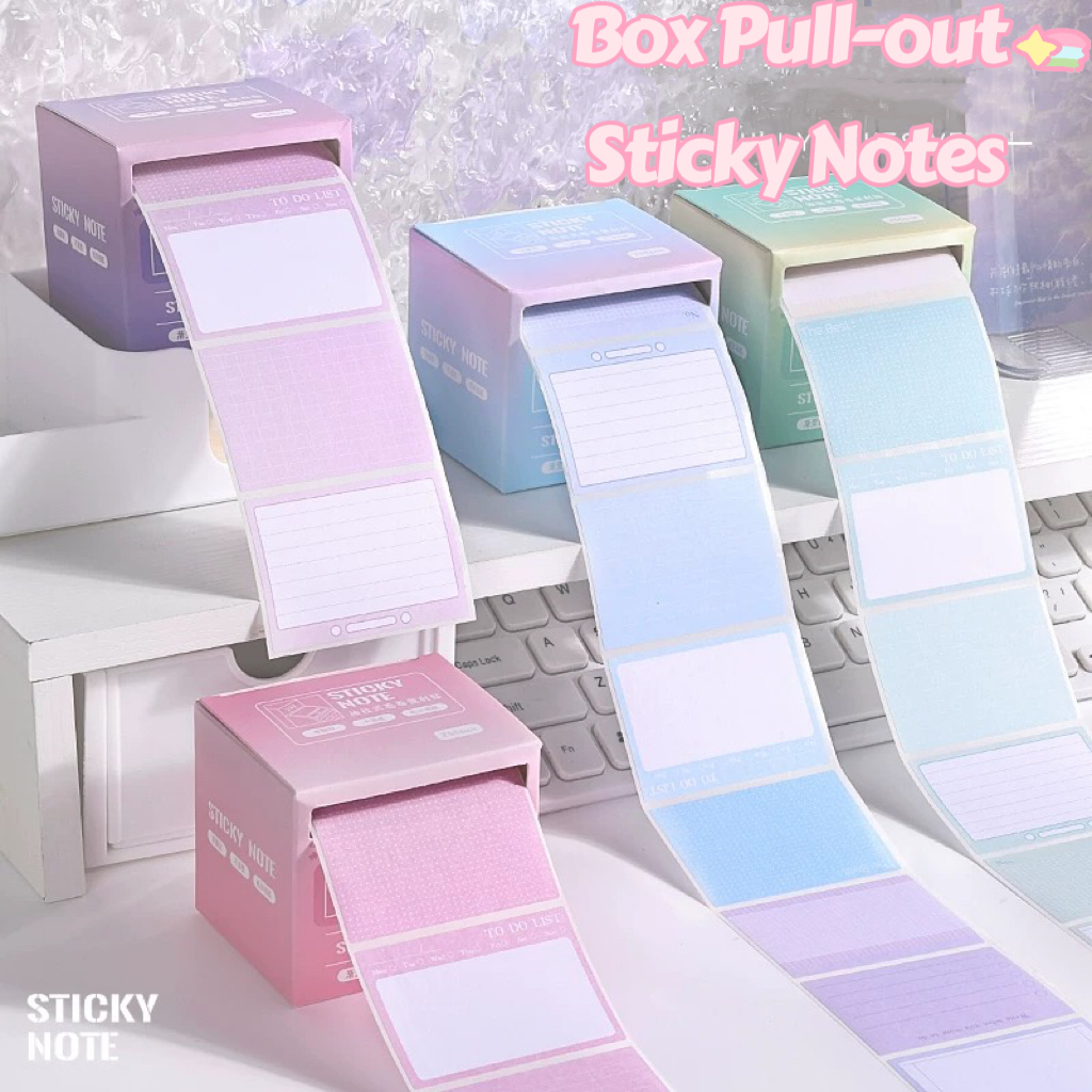 256pcs/Box Gradient Color Pull-out Sticky Notes Creative Self-Adhesive ...