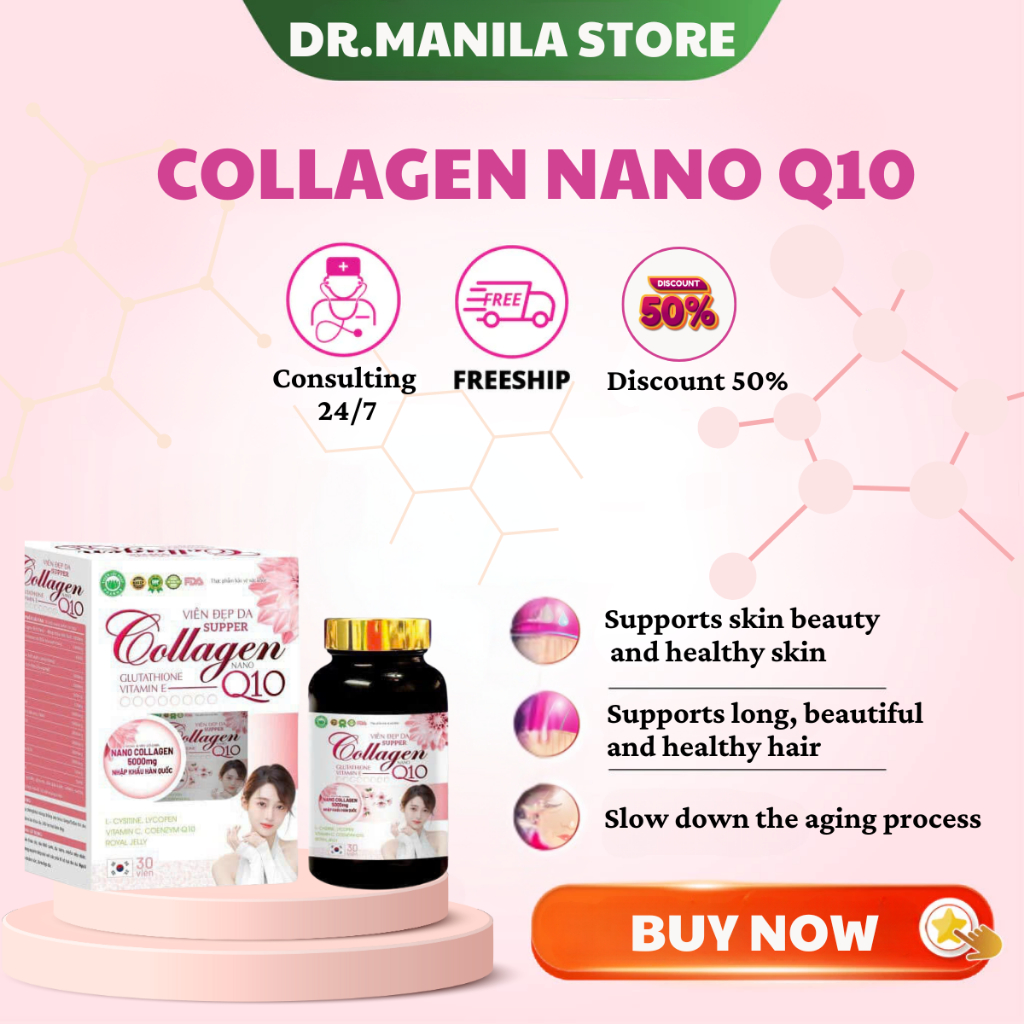 Skin beauty and female hormone tablets COLLAGEN NANO Q10 Glutathione ...