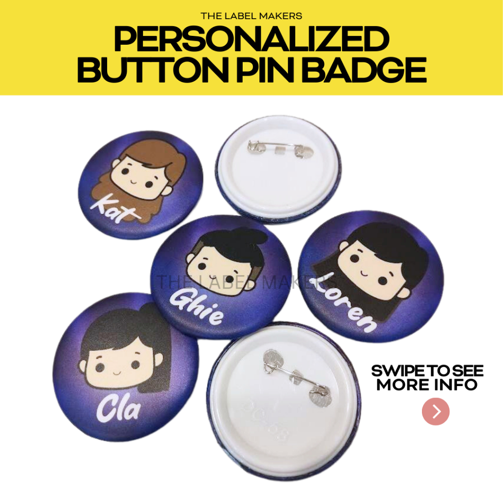 Personalized Button Pin Badge Character or Any Design for Souvenir and ...